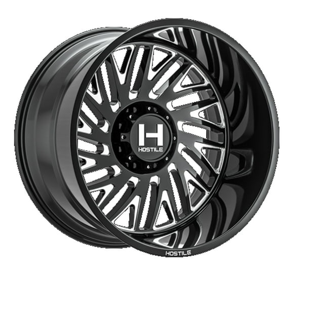 24x12 Hostile H131 Syclone Blade Cut (Black Milled) Wheel 8x180 (-44mm ...