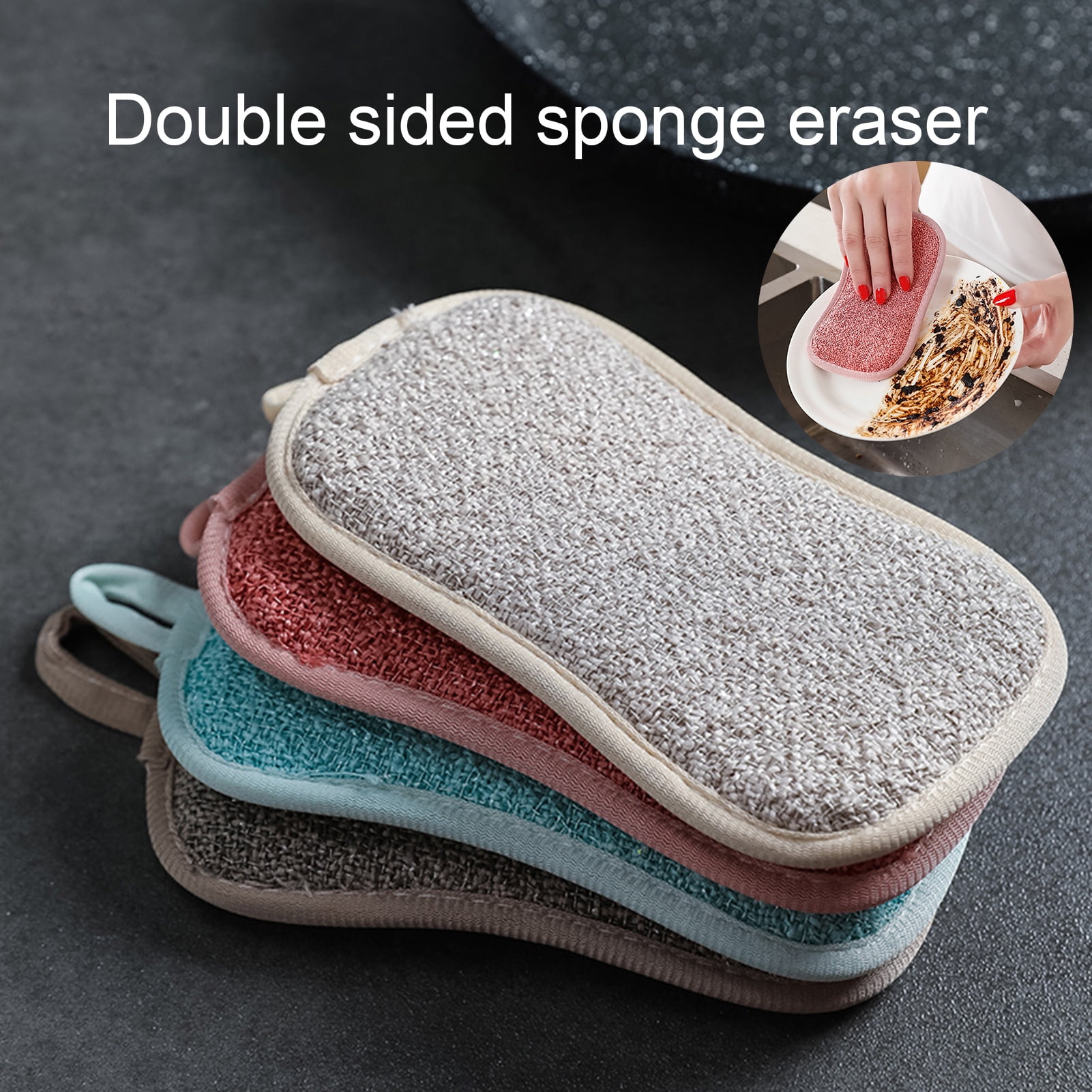 Click here for Essen 4pcs/Set Scouring Pad Double-Sided Super Abs... prices