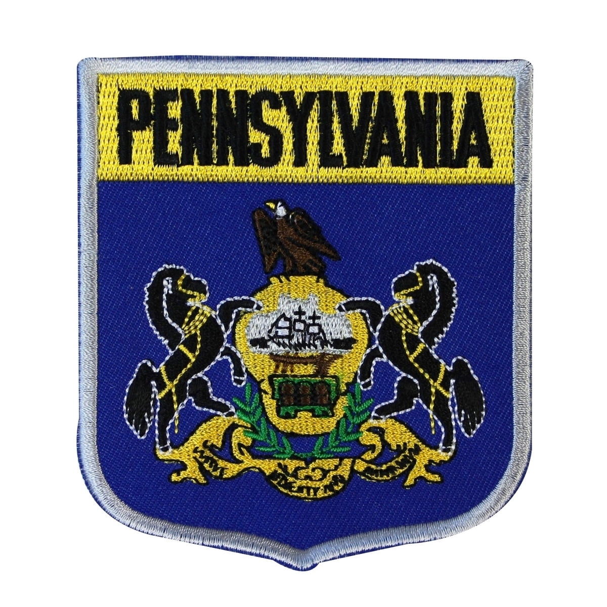State Flag Shield Pennsylvania Patch Badge Travel Embroidered Iron On ...