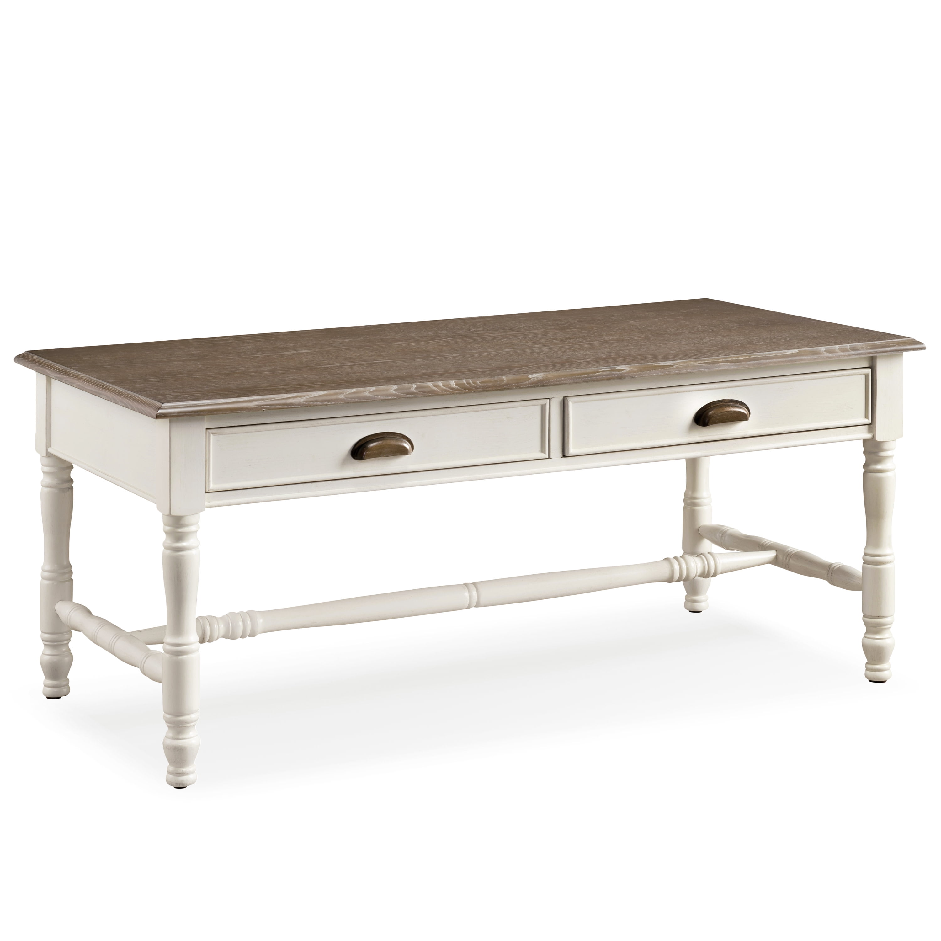 Design House Toscana Coffee Table in Antiqued Ecru and Gray Washed ...