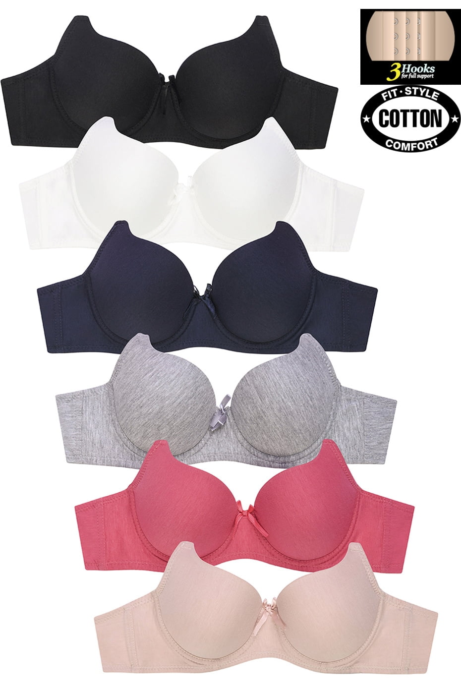 247 Frenzy Women's Essentials Sofra or Mamia PACK OF 6 Full Coverage ...