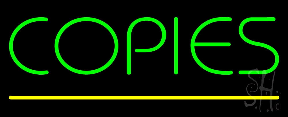 Green Copies LED Neon Sign 10 x 24 - inches, Clear Edge Cut Acrylic ...