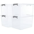Citylife 32 Qt Plastic Storage Bins With Latching Lids Stackable