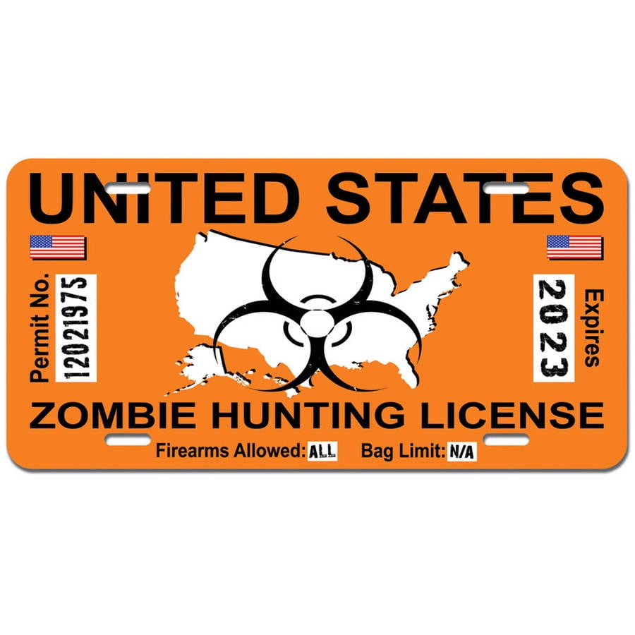 Zombie Hunting License Permit Orange United States - Biohazard Response ...
