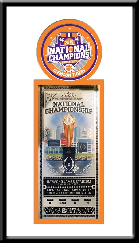 Clemson Tigers 2016 Football National Champions Single Ticket Frame ...