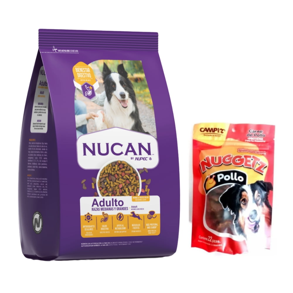 Nucan Adulto 25 Kg + Nuggetz De Pollo (22 Pzas.) | Walmart en línea