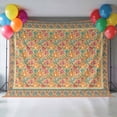 Beige Red Floral Boho Backdrop for Photography,Fabric Photo Background ...