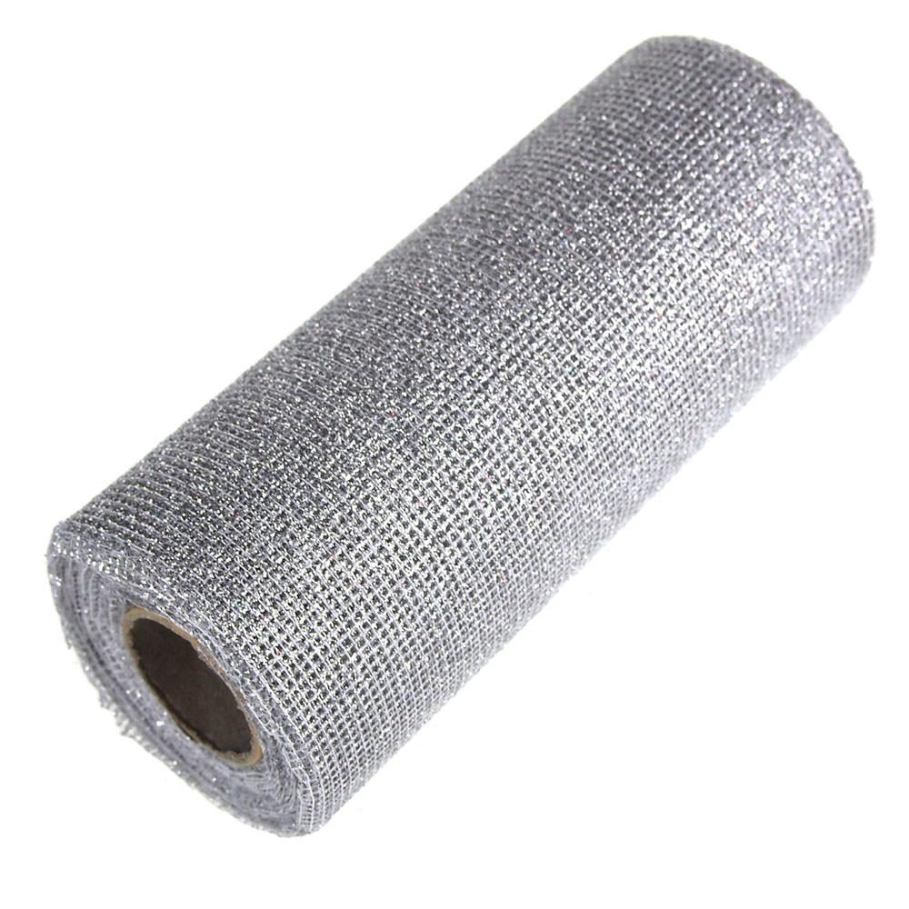 Glitter Mesh Net Roll, 6-Inch, 10 Yards, Silver - Walmart.com - Walmart.com