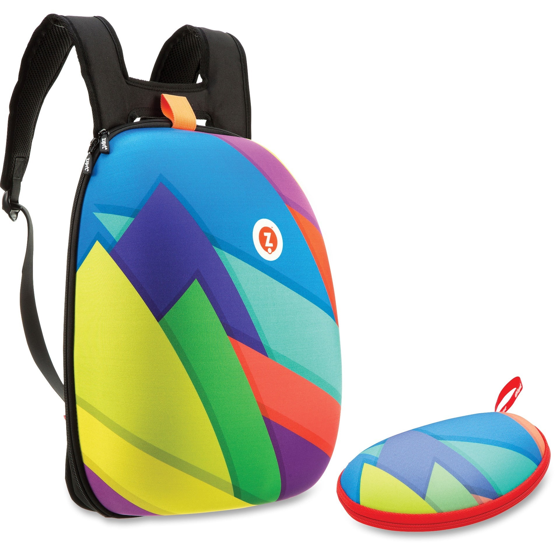 ZITZSHLCTSPR, Colorful Triangles Shell Backpack Set, 1, Assorted Bright ...