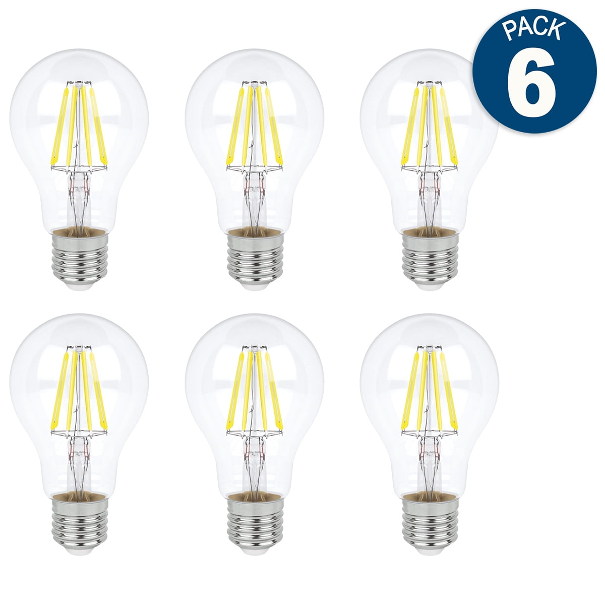 Pack 6 Focos A19 LED Filamento 12W Luz blanca | Bodega Aurrera en línea
