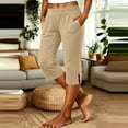 Capri Pants for Women Ihhxva 3/4 Length Stretch Side Slit Solid Color ...
