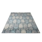 Ladole Rugs Stella Geometric Design Contemporary Indoor Ivory Blue Grey ...