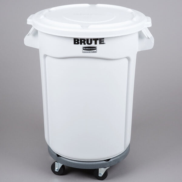 Rubbermaid BRUTE 32 Gallon / 510 Cup White Round Mobile Ingredient ...