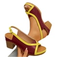 Bkhluea Women Block Heel Sandals Open Toe Ankle Strap Shoes Summer ...