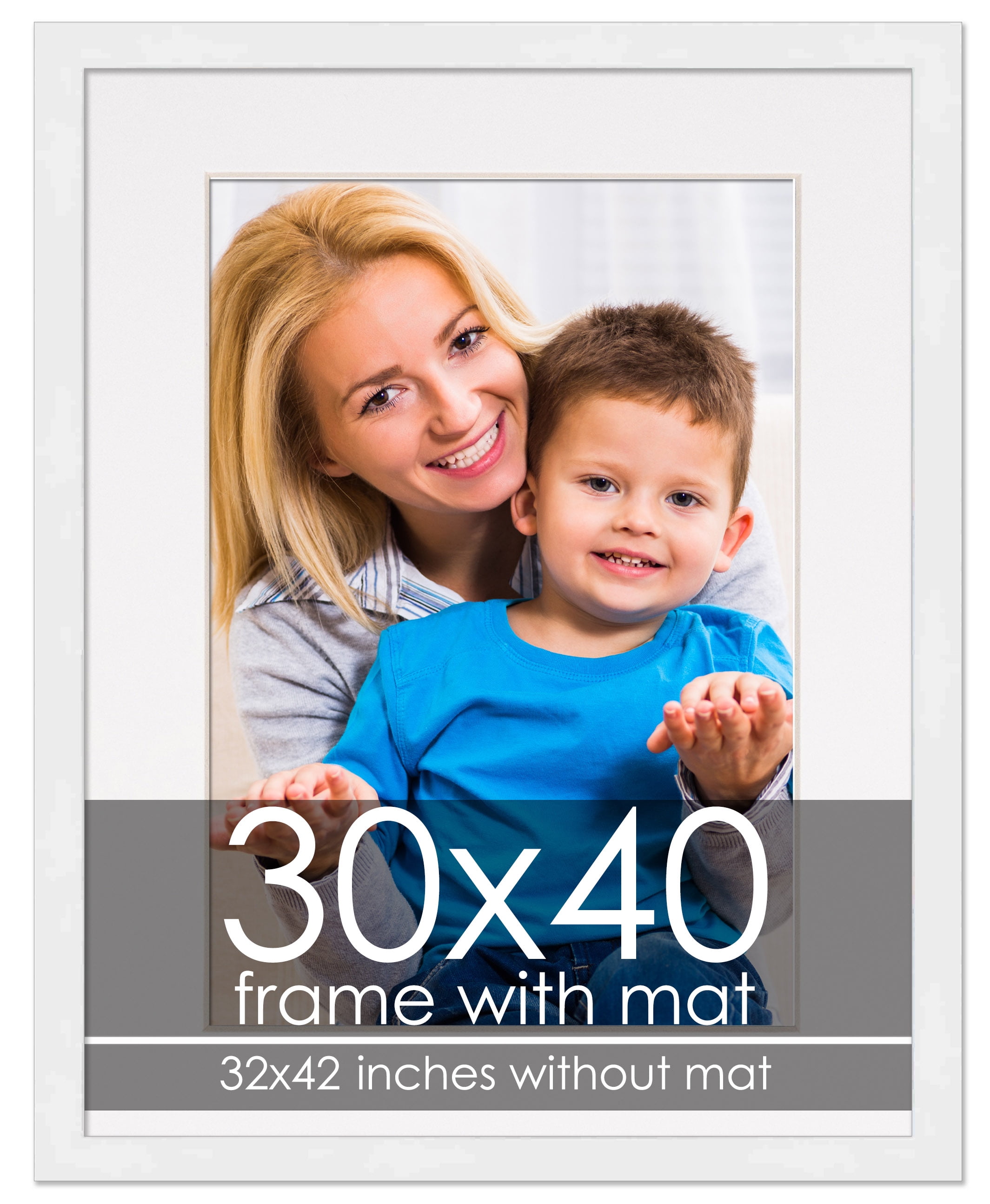 30x40 Frame With Mat White 32x42 Frame Wood Made To Display Print Or 30x40-frame-with-mat-white-32x42-frame-wood-made-to-display-print-or