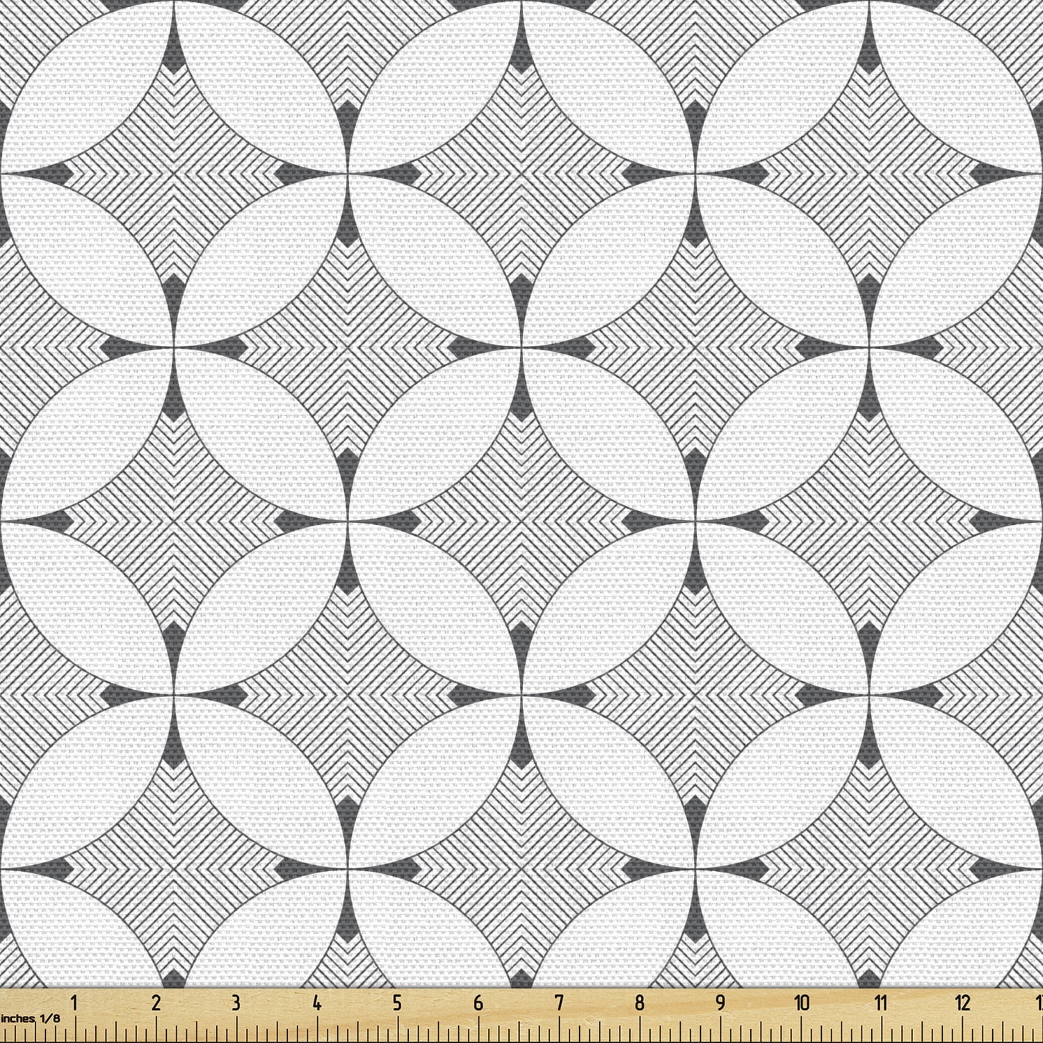 Geometric Fabric by the Yard Upholstery Modern Repeating Rounds with ...