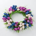 Artificial Tulip Wreath, 16 Inch Hanging Tulip Floral Twig Garland ...