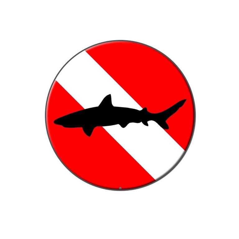 Scuba Diving Flag With Shark