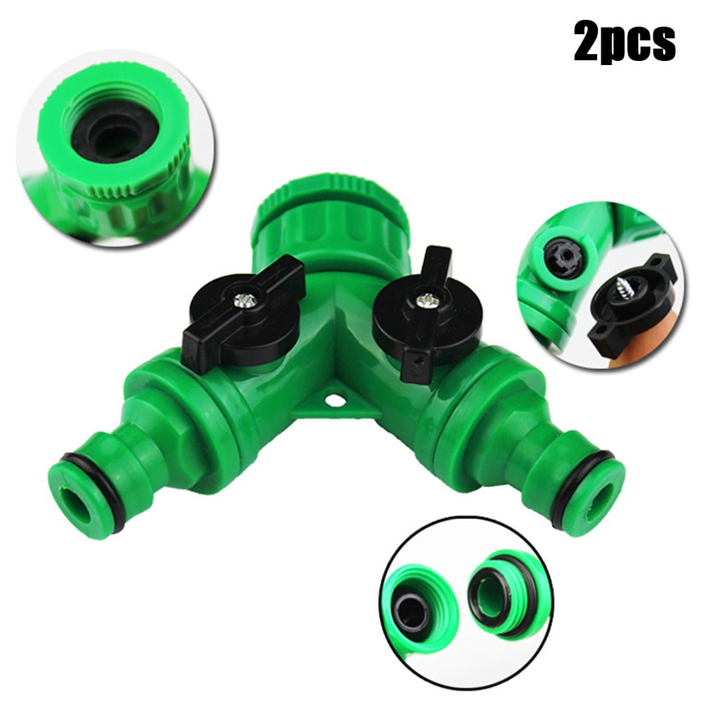 GLFSILL Two Way Double 3/4\'\'Garden TwinTap Hose Pipe Splitter Faucet ...