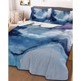 Blue Purple Abstract Fluid Quilts Bedding Set King Size Modern Gradient ...