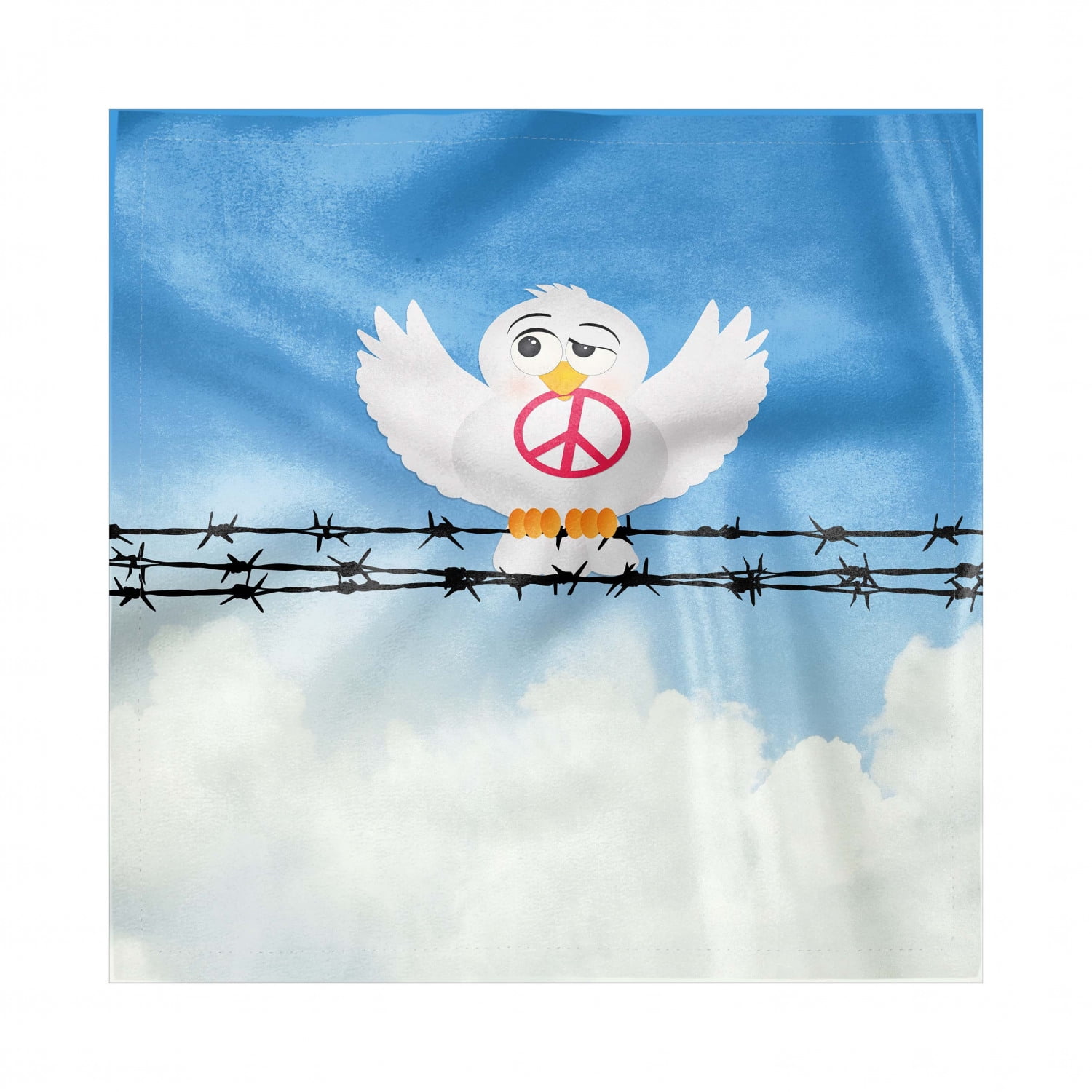 Bird on a Wire Decorative Satin Napkins Set of 4, Inspirational Cartoon ...