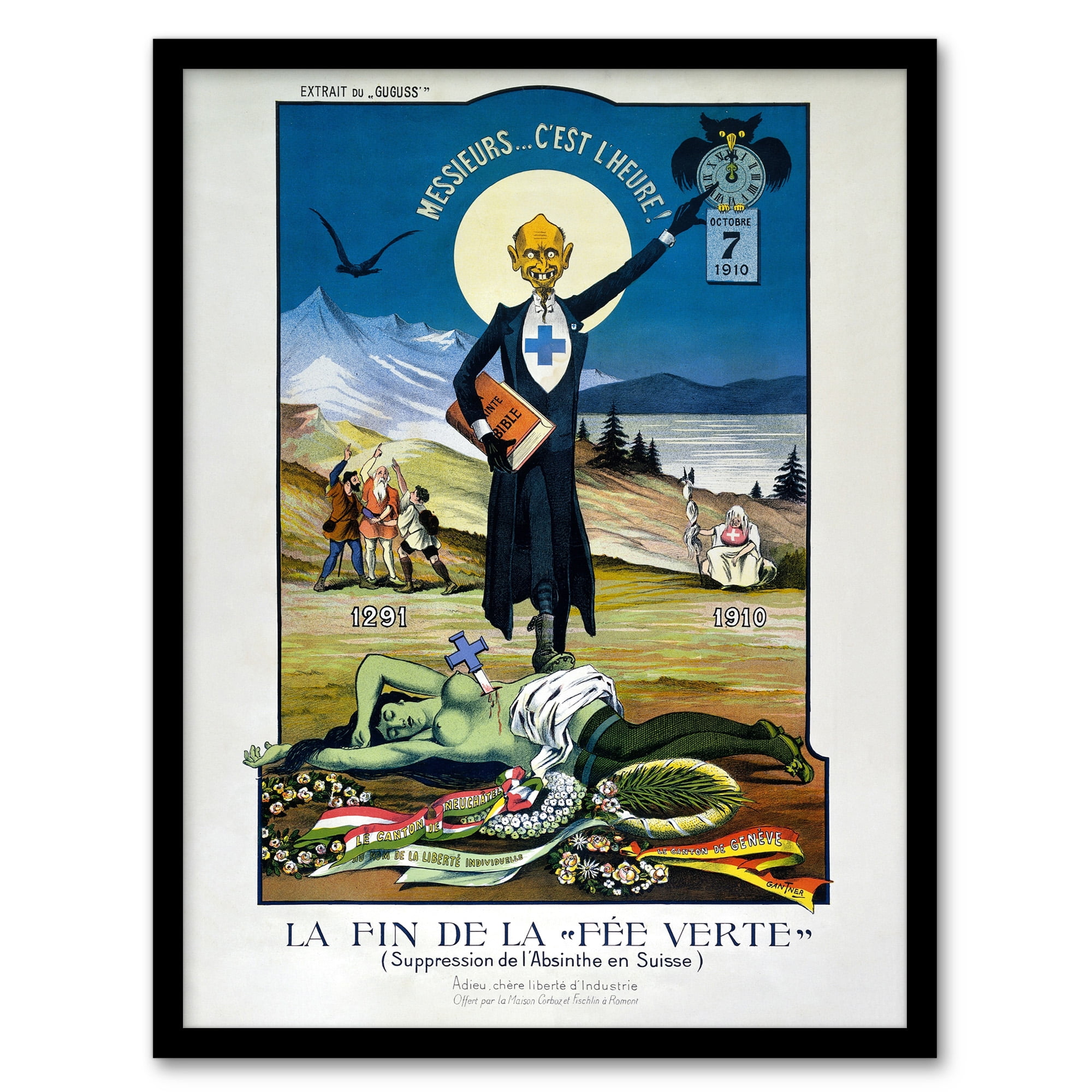 Click here for Artery8 Swiss Vintage Advert Anti Absinthe Prohibi... prices