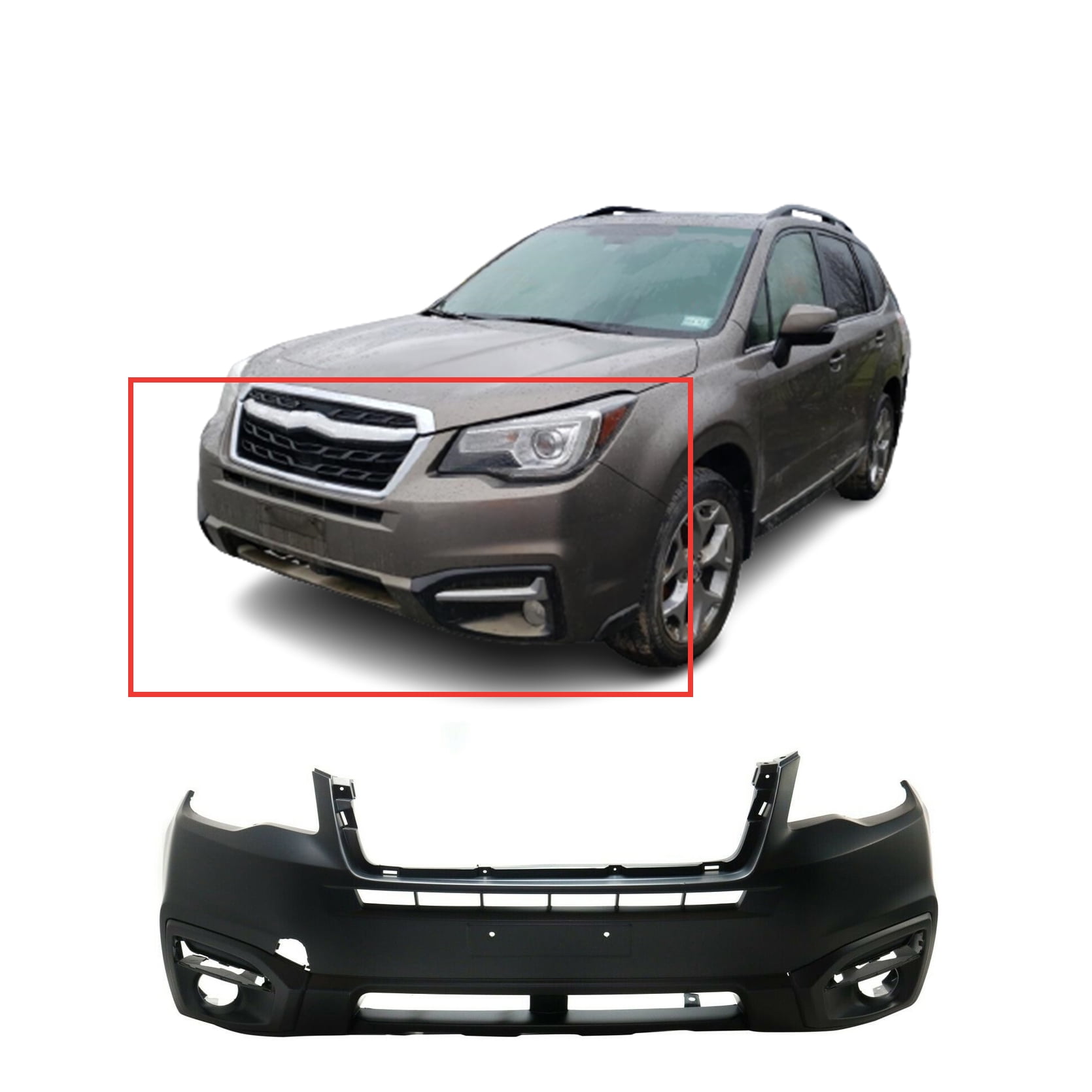 Primed Front Bumper Cover Fascia for 2017-2018 Subaru Forester 2.5i ...
