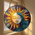 Artistic Sun Motif Stained Glass Suncatcher – Colorful Window Decor ...