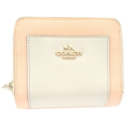 Coach Color Block Leather Bifold Two Tone Medium Wallet Apricot/Chalk ...
