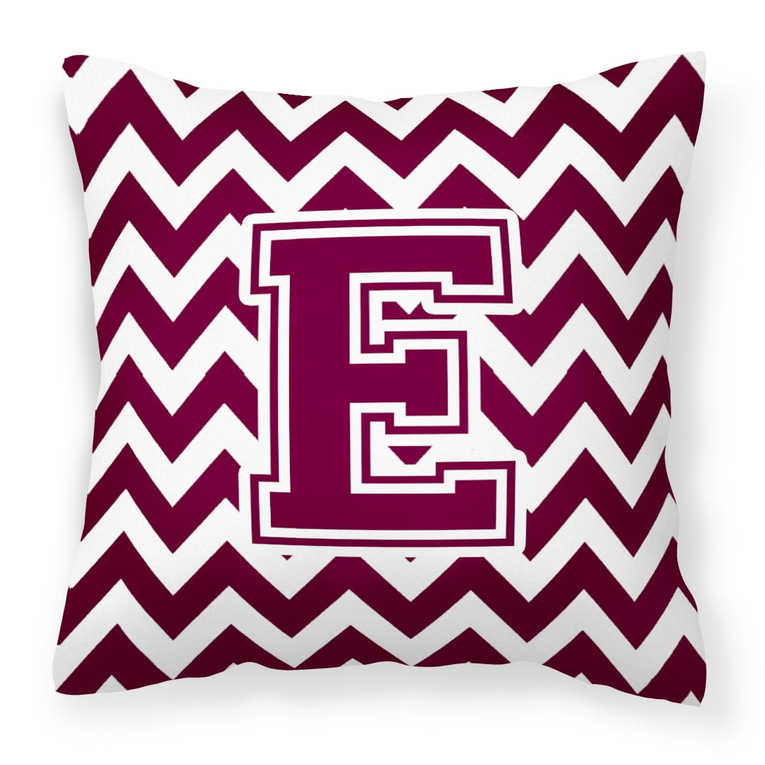 Letter E Chevron Maroon and White Fabric Decorative Pillow - Walmart.com