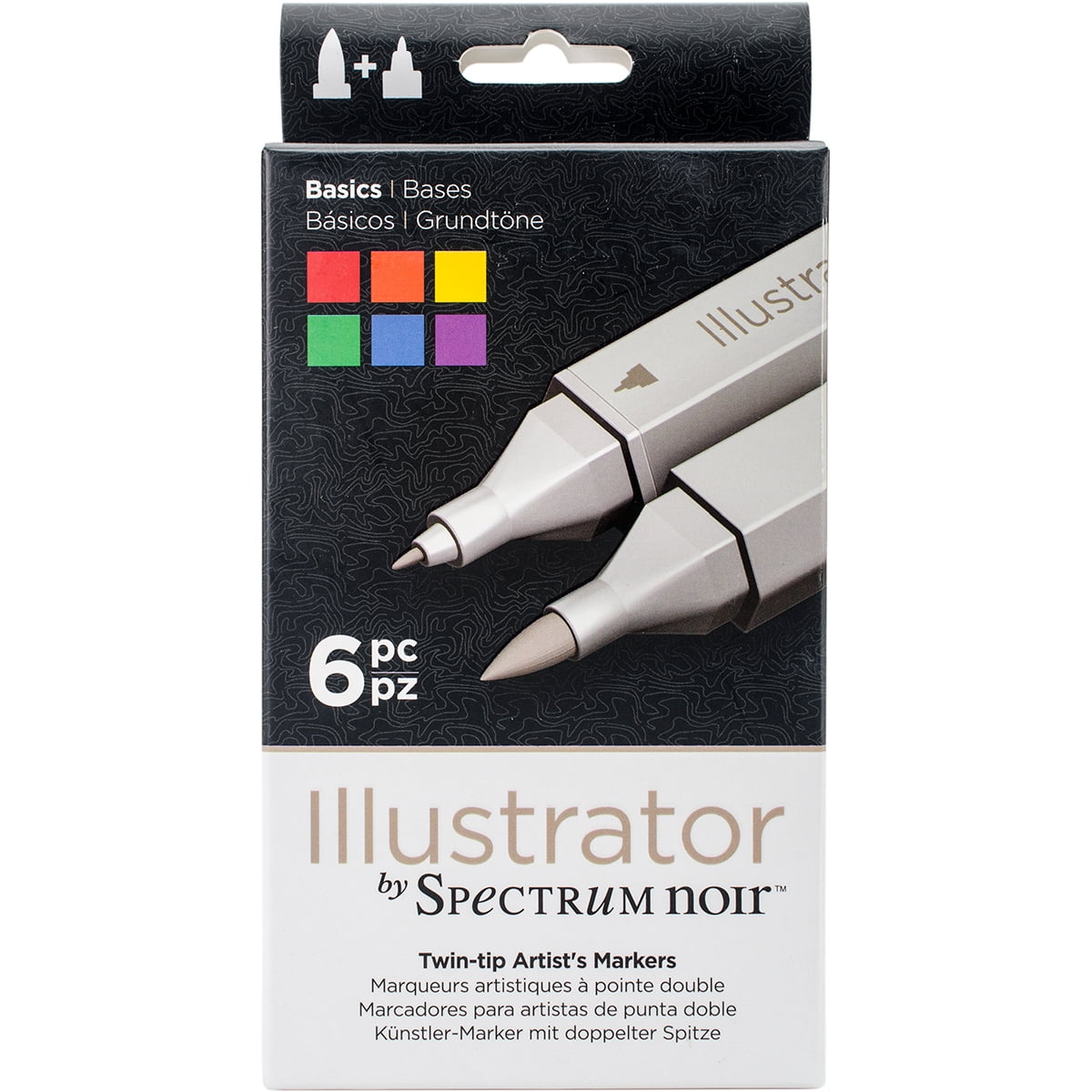Spectrum Noir Illustrator Twin Tip Markers 6/Pkg-Basics - Walmart.com