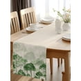 Burlap Table Runner 70 Inches Long, Watercolor Green Gradient Tree ...