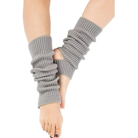 SHTUUYINGG Winter Knee High Footless Socks Knit Long Boot Stockings Leg ...