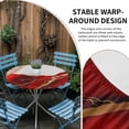 Red Marble Round Tablecloth for 45-54 Inch Tables, Fitted Table Cover ...