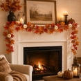AuroraX Artificial Fall Maple Leaf Garland Thanksgiving Artificial ...