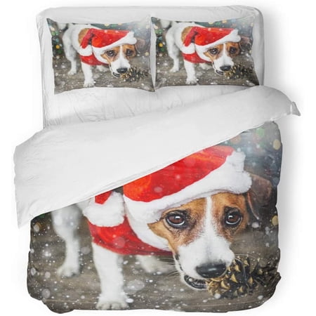 HATIART 3 Piece Bedding Set Portreit of Small Adorable Dog Jack Russel ...
