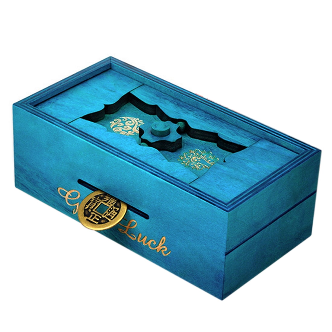 Wooden Puzzle Box Secret Trick Intelligence Compartment Magic Money