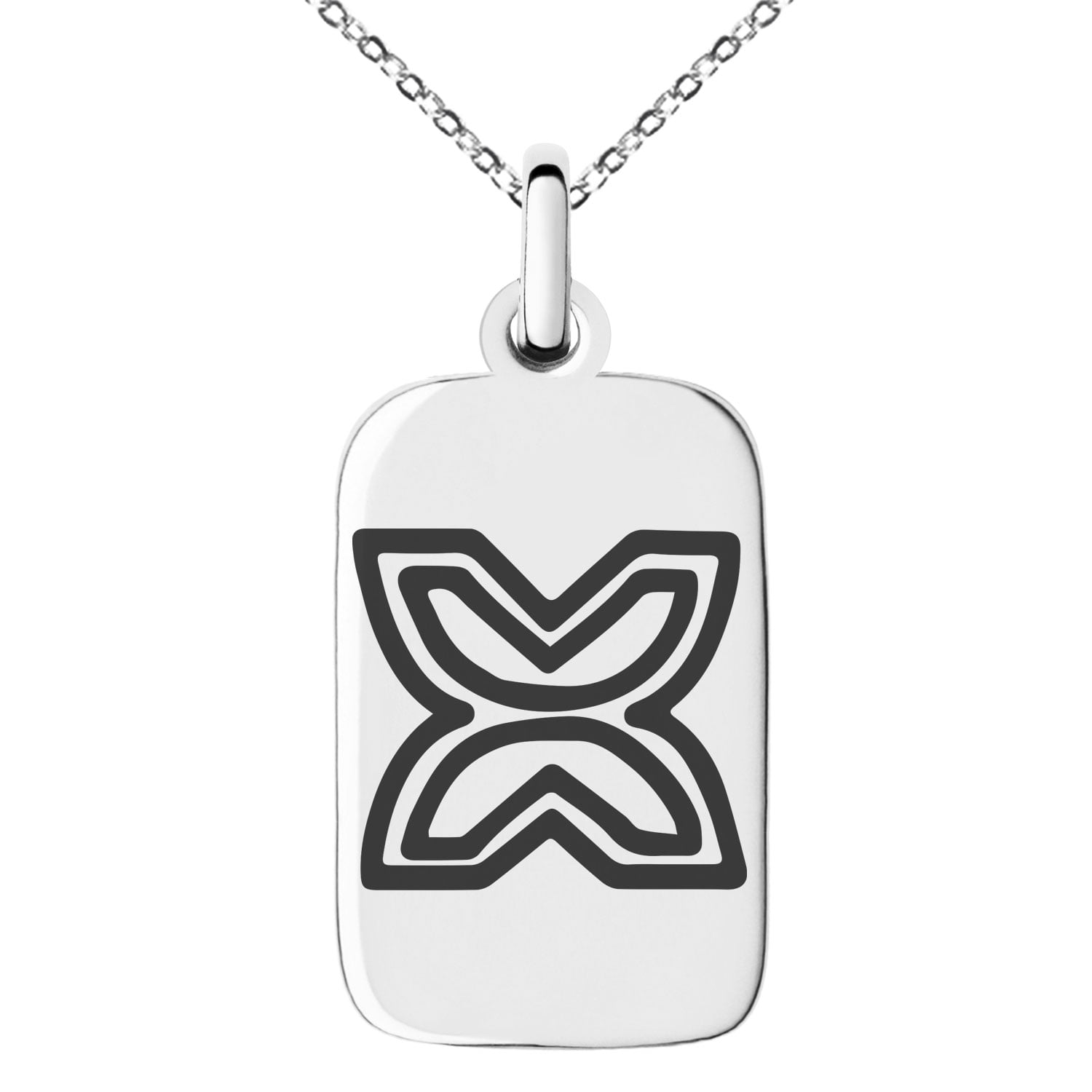 Stainless Steel Aztec Freedom Rune Engraved Small Rectangle Dog Tag ...