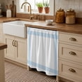 Blue Striped Cabinet Curtain, Simple Stripes White Background Sink ...