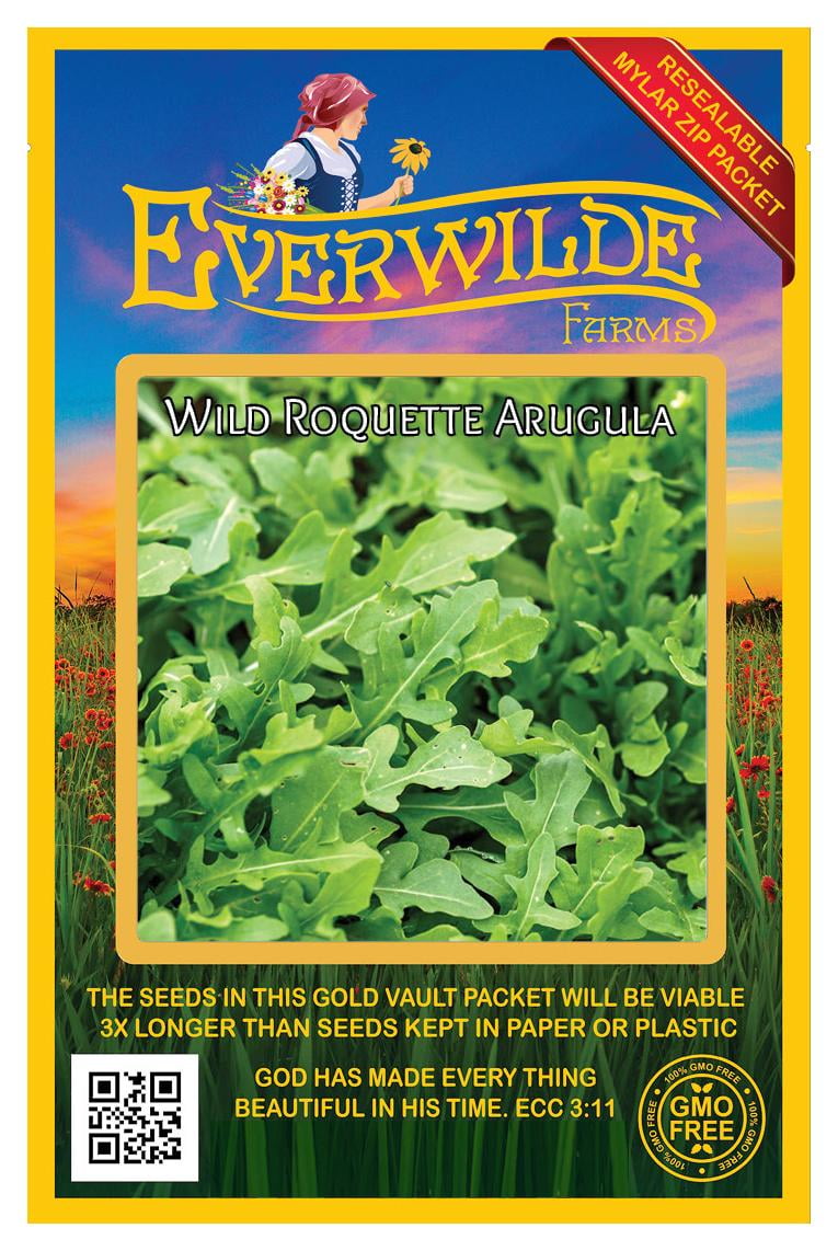 Everwilde Farms - 200 Roquette Arugula Herb Seeds - Gold Vault Jumbo ...
