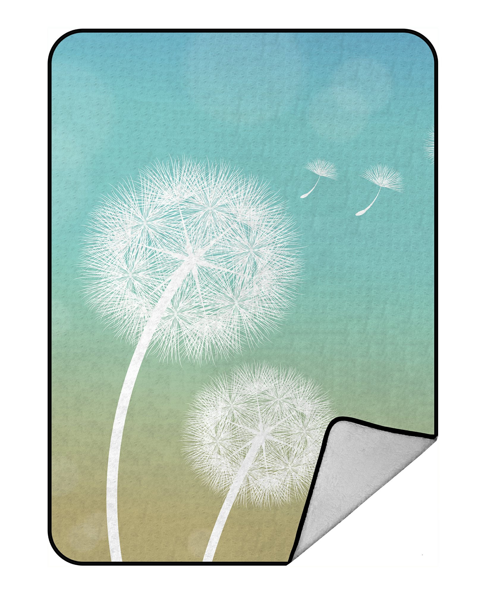 PHFZK Floral Flower Blanket, Blowing Dandelion Fleece Blanket Crystal ...
