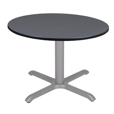 Regency 48 in. Large Round X-Base Breakroom Table- Cherry Top, Grey ...