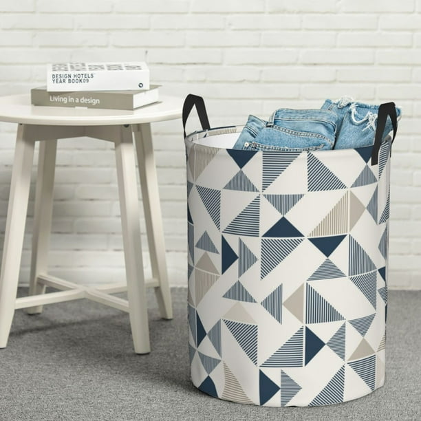 YFYANG Waterproof Laundry Hamper, Triangle Striped Abstract Pattern ...