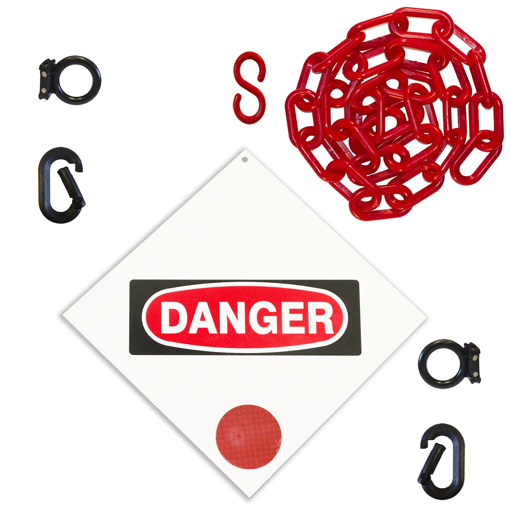Danger Sign Kit 6 Feet Yellow Plastic Safety Chain - Walmart.com