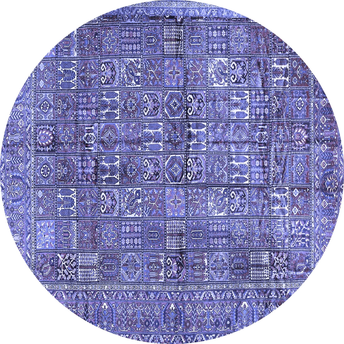 Ahgly Company Indoor Round Persian Blue Traditional Area Rugs, 6' Round ...