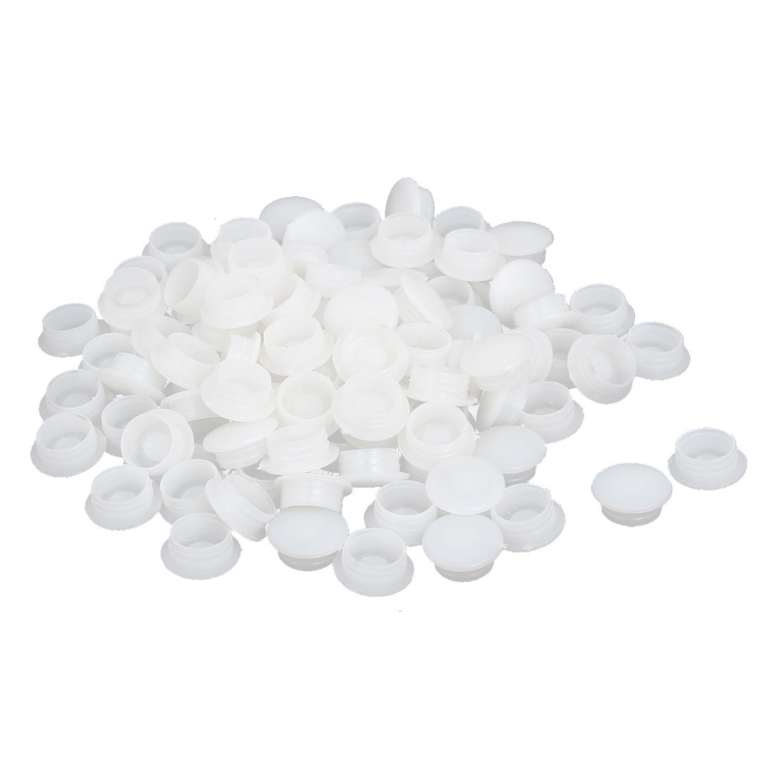 12mm Dia Hole Screw Type Plastic Cap Covers White 100 Pcs for Home ...