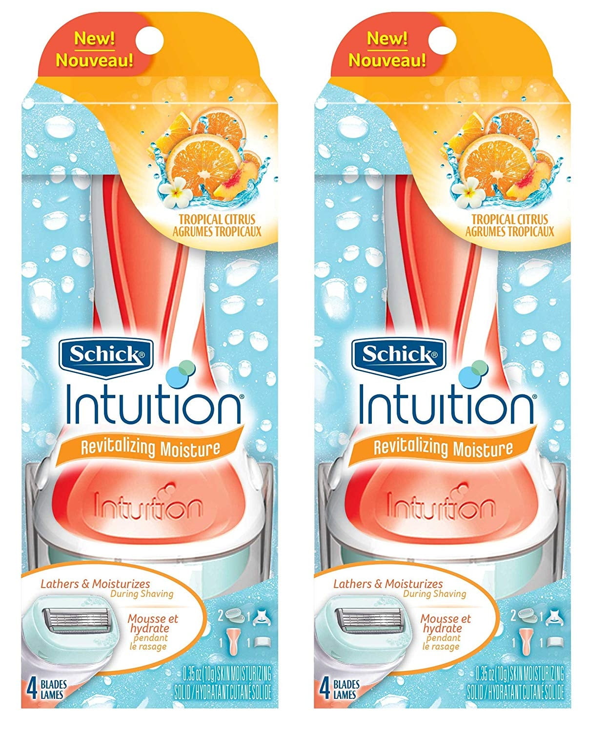 Schick Intuition Revitalizing Moisture Tropical Citrus Razor with 2 ...