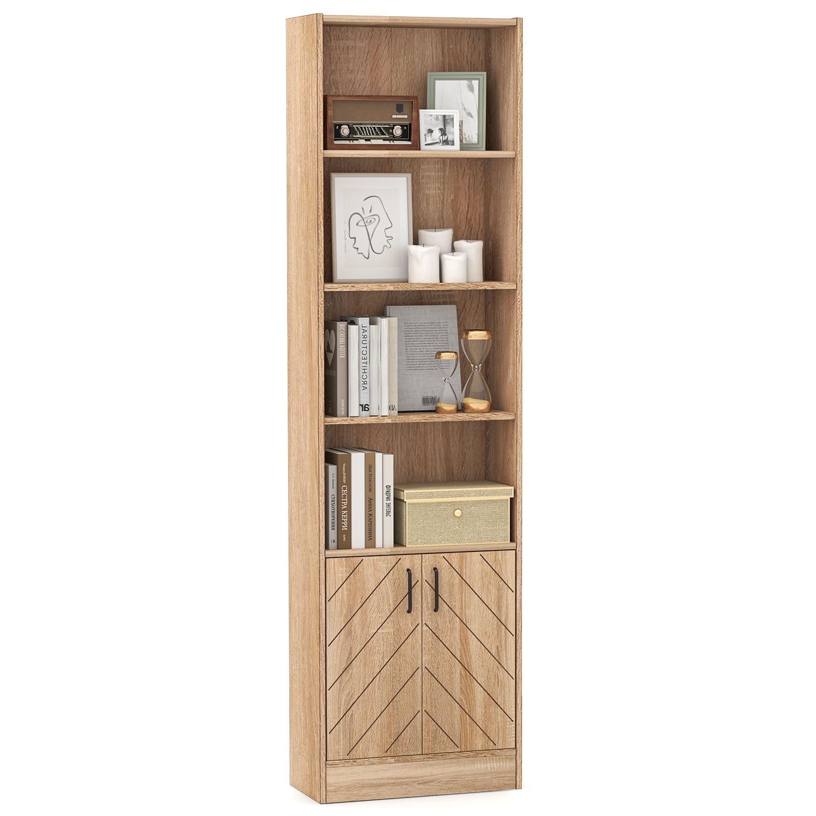 Click here for Gymax 71 Bookshelf W/2-Door Cabinet 6-Tier Bookcas... prices