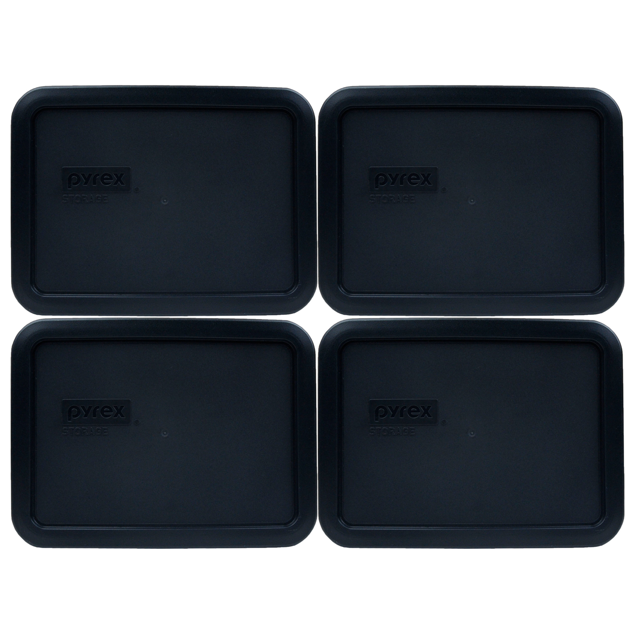 Pyrex 7210-PC Black Plastic Replacement Food Storage Lid Cover (4-Pack ...