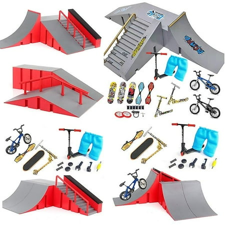 Mini Finger Bike Bicycle Finger Skateboards Skate Ramp Parts Set ...